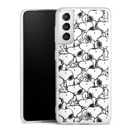 DeinDesign Galaxy S21 5G Handy Silikon H&uuml;lle Case transparent Handyh&uuml;lle Peanuts Snoopy Muster Silikon Case