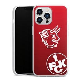 DeinDesign iPhone 13 Pro Handy Silikon H&uuml;lle Case wei&szlig; Handyh&uuml;lle Devil Official Licensed Product 1. Fc Kaiserslautern Silikon Case
