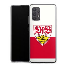 DeinDesign Galaxy A32 4G Handy Silikon H&uuml;lle Case transparent Handyh&uuml;lle Vfb Stuttgart Logo Official Licensed Product Silikon Case