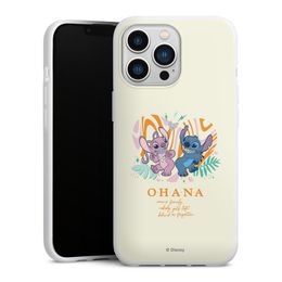 DeinDesign iPhone 13 Pro Handy Silikon H&uuml;lle Case wei&szlig; Handyh&uuml;lle Official Licensed Product Lilo & Stitch Disney Silikon Case