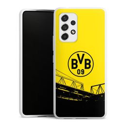 DeinDesign Galaxy A53 5G Handy Silikon H&uuml;lle Case wei&szlig; Handyh&uuml;lle Bvb Borussia Dortmund Merchandise Silikon Case
