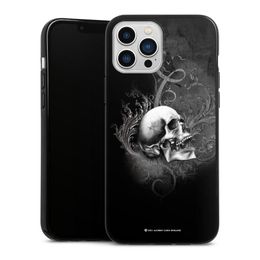 DeinDesign iPhone 13 Pro Max Handy Silikon H&uuml;lle Case schwarz Handyh&uuml;lle Gothic Skull Skulls