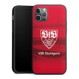DeinDesign iPhone 12 Pro Handy Premium Silikon H&uuml;lle Handyh&uuml;lle schwarz Case Stadium Official Licensed Product Vfb Stuttgart Silikon Premium Case