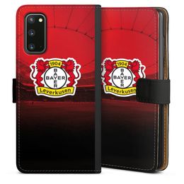 DeinDesign Galaxy S20 Handy Klapph&uuml;lle Handyh&uuml;lle aus Kunst Leder schwarz Flip Case Bayer 04 Leverkusen Official Licensed Product Stadium Sideflip mit Lasche