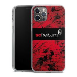 DeinDesign iPhone 12 Pro Max Handy Silikon H&uuml;lle Case transparent Handyh&uuml;lle Official Licensed Product Sc Freiburg Logo Silikon Case