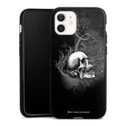 DeinDesign iPhone 12 mini Handy Silikon H&uuml;lle Case schwarz Handyh&uuml;lle Gothic Skull Skulls