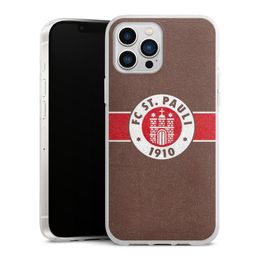 DeinDesign iPhone 13 Pro Max Handy Silikon H&uuml;lle Case transparent Handyh&uuml;lle Fc St. Pauli Logo Official Licensed Product Silikon Case