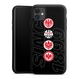 DeinDesign iPhone 11 Handy Premium Silikon H&uuml;lle Handyh&uuml;lle schwarz Case Eagle Logo Eintracht Frankfurt Silikon Premium Case