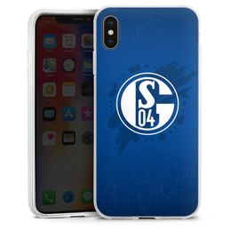 DeinDesign iPhone Xs Max Handy Silikon H&uuml;lle Case transparent Handyh&uuml;lle Official Licensed Product Fc Schalke 04 Schalke 04 Silikon Case