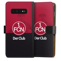 DeinDesign Galaxy S10 Plus Handy Klapph&uuml;lle Handyh&uuml;lle aus Kunst Leder schwarz Flip Case Official Licensed Product Der Club 1. Fc N&uuml;rnberg Sideflip mit Lasche