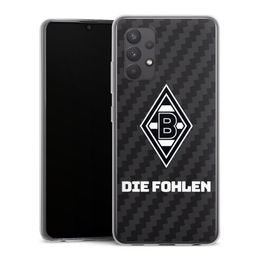 DeinDesign Galaxy A32 4G Handy Silikon H&uuml;lle Case transparent Handyh&uuml;lle Borussia M&ouml;nchengladbach Carbon Gladbach Silikon Case