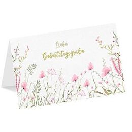 Luma Geburtstagskarte rosa Blumen DIN B6
