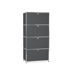 Tchibo Highboard Metall »CN3« mit 4 Klappenfächern - Chrom