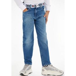 Tommy Hilfiger Straight-Jeans MODERN STRAIGHT MONOTYPE TAPE mit coolem Tommy Jeans Bund, blau