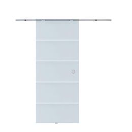 HOMCOM Glasschiebetür Schiebetür Glastür Zimmertür teilsatiniert 775 / 900 / 1025 x 2050 mm