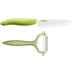 Kyocera Messer-Set GEN (Set, 2-tlg), scharfe Hochleistungskeramik-Klinge, (Universalmesser, Sparschäler), grün
