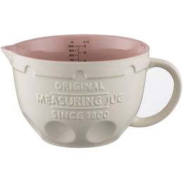 Mason Cash Messbecher, Steingut, 3-in1, zum Abmessen, Mischen und Ausgießen, 1 Liter, beige|weiß