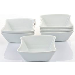 Retsch Arzberg Schale SANDY, Porzellan, (Set, 6-tlg), 15x13cm, vielseitig verwendbar, ungewöhnliche Form, klassisches Weiß, weiß