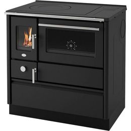 Blaze Festbrennstoffherd Küchenherd Nausica, 8 kW, Dauerbrand, viereckig, 1 Herd, schwarz, schwarz