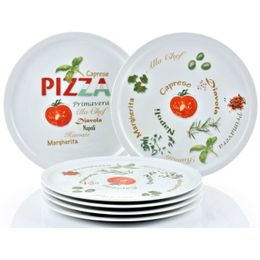Retsch Arzberg Pizzateller Italia, (6 St), Porzellan, weiß