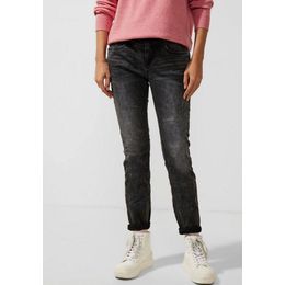 Street One High-waist-Jeans mit formgebender Passe hinten und vorne, schwarz