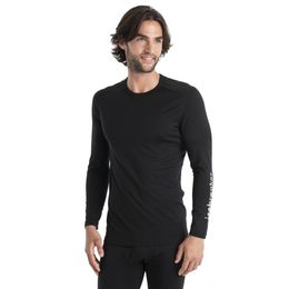 Merino 200 Oasis Thermo-Langarmshirt Icebreaker Wordmark - Mann - Black - Größe L