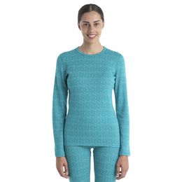 Icebreaker Merino 260 Vertex Thermo-Langarmshirt Herenga - Frau - Flux Green/snow - Größe L