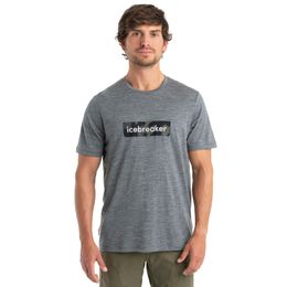 Icebreaker Merino 150 Tech Lite II T-Shirt Natural Shades Logo - Mann - Gritstone Heather - Größe L