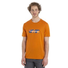 Icebreaker Merino 150 Tech Lite II T-Shirt Natural Shades Logo - Mann - Earth - Größe S