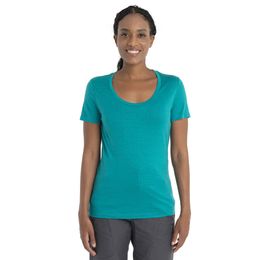 Icebreaker Merino 150 Tech Lite II T-Shirt mit U-Ausschnitt Herenga - Frau - Flux Green/dk Flux - Größe L