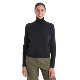 Icebreaker MerinoFine™ Luxe Pullover mit hohem Kragen - Frau - Black - Größe S