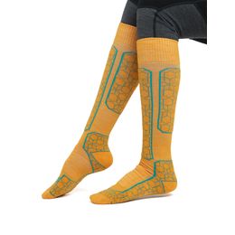 Icebreaker Merino Ski+ Medium Skistrümpfe Alpine Geo - Frau - Solar/flux Green - Größe L