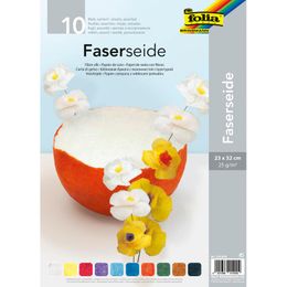 Folia Bastelpapier FASERSEIDE 10-teilig in bunt