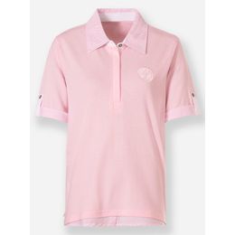 WITT Damen Poloshirt mit Stickerei und Emblem, ros&eacute;, Gr&ouml;&szlig;e 52