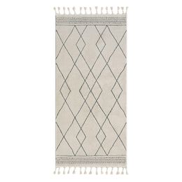 MyFlair Teppich Moroccan Deluxe, 100 cm x 200 cm, Farbe weiß, rechteckig, Florhöhe 19mm