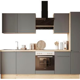 respekta Küchenzeile Safado aus der Serie Marleen, Breite 250 cm, mit Soft-Close, in exklusiver Konfiguration für OTTO, grau