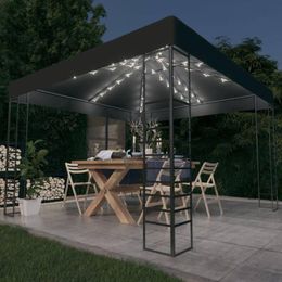 Gartenzelt Garten-pergola Gartenpavillon Outdoor Partyzelt mit LED-Lichterkette 3x3 m Anthrazit XDGN355727 MAISONCHIC