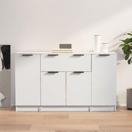 3 Stk. Sideboard Kommode Küchenschrank Aufbewahrungsschrank Weiß Holzwerkstoff NNDG1855 MAISONCHIC