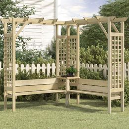 Eckpergola mit Bank Gartenpavillon Kiefernholz Imprägniert XDGN750311 MAISONCHIC