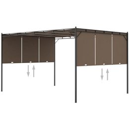 Gartenpavillon Gartenzelt Outdoor Partyzelt mit Seitenvorhang 4x3x2,25 m Taupe XDGN180946 MAISONCHIC