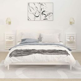MAISONCHIC - 2er-Set Wand-Nachttische Nachtschrank Nachtkommode Beistelltisch Weiß Massivholz Kiefer FNTDX597870