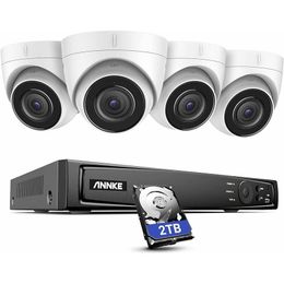 ANNKE 4K/8MP Outdoor-Überwachungskamera, Videoüberwachungsset mit 8CH 2TB nvr und 4X 8MP PoE IP-Kamera, Bewegungserkennung, IP67 wasserdicht, 30M
