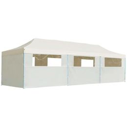 Faltzelt Partyzelt Pop-Up Faltpavillon Pavillon Faltbar für Camping/Markt/Festival mit 8 Seitenwänden 3 x 9 m Creme XDGN292609 MAISONCHIC