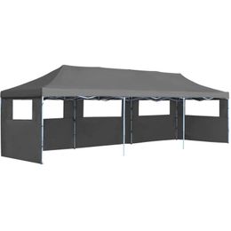 Faltzelt Partyzelt Pop-Up Faltpavillon Pavillon Faltbar für Camping/Markt/Festival mit 5 Seitenwänden 3x9 m Anthrazit XDGN915805 MAISONCHIC