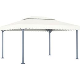 Pavillon Familienzelt Zelt für Camping/Markt/Festival Gartenpavillon 400 x 300 cm Creme Aluminium XDGN169428 MAISONCHIC