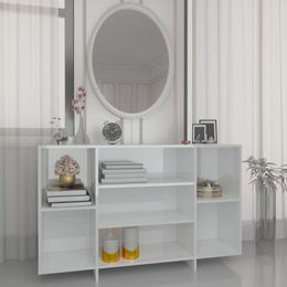 MAISONCHIC - Sideboard Kommode Küchenschrank Aufbewahrungsschrank Hochglanz-Weiß 120x30x75 cm Holzwerkstoff NNDG9553