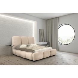 Polsterbett Doppelbett gracia 140x200cm in Stoff Allora Creme