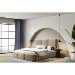 Polsterbett Doppelbett gracia 160x200cm in Stoff Macau Sand