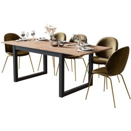 Esstisch ausziehbar 160 - 200cm inkl. Tischplatte Anthrazit Sonoma Eiche Esszimmertisch Modern Landhaus - 160x75x90 cm (BxHxT) - Tisch Küchentisch