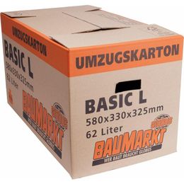 Globus Baumarkt - 10er Pack Globus Umzugskarton Basic l, 62 l, 58 x 33 x 32,5 cm, Umzugskiste